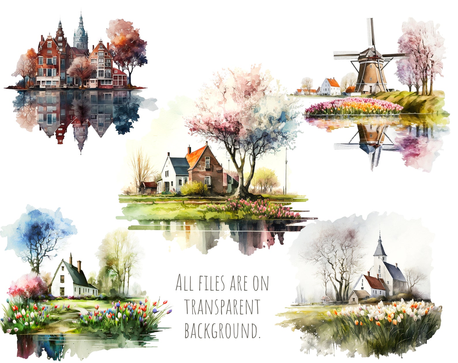 Holland Clipart, Netherlands Clip Art, Tulip Clipart ,romantic, Europe ...