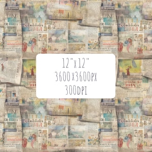 Old Newspaper Digital Paper, Seamless Pattern. Vintage Clipart, Retro ...