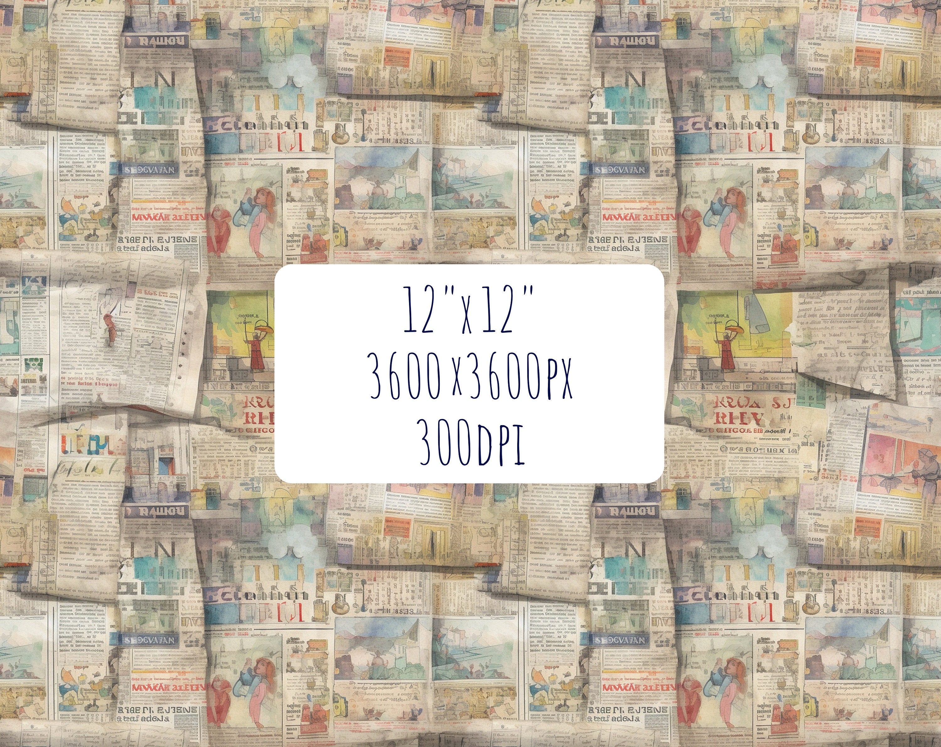 Old Newspaper Digital Paper Seamless Pattern. Vintage - Etsy