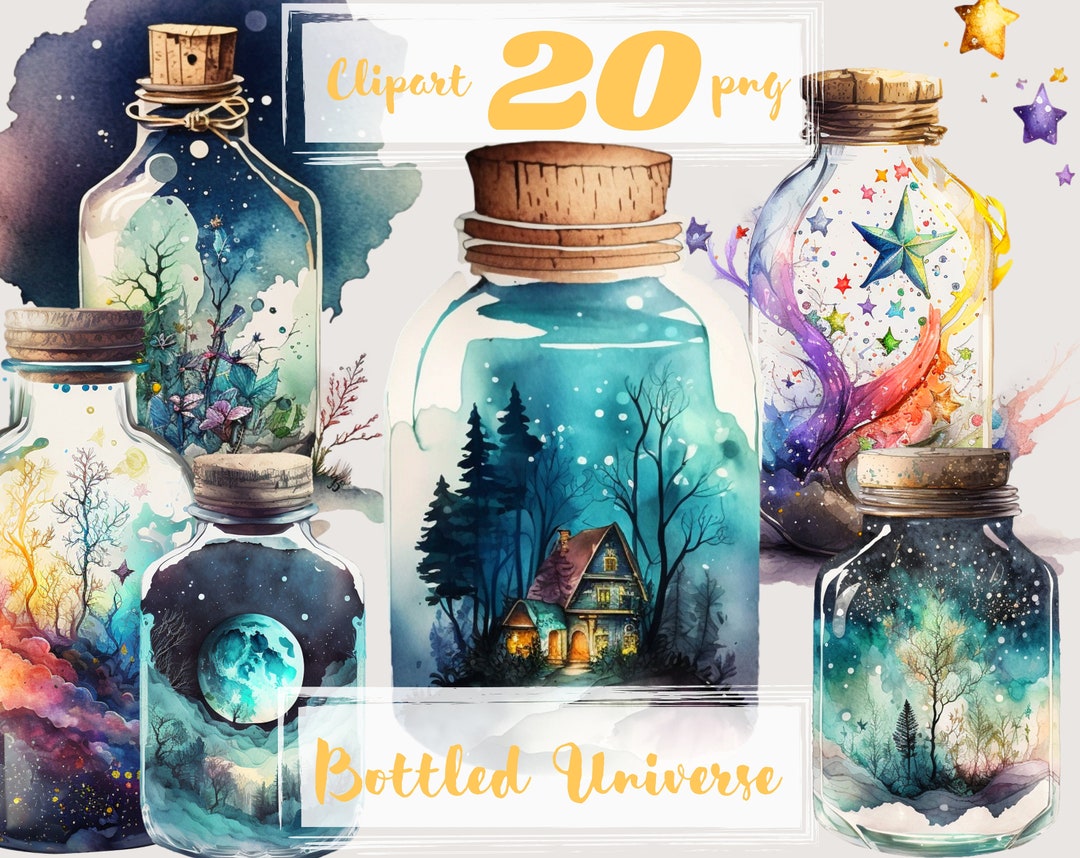 Bottles Clipart, Bottled Stars Clipart. Potion Clipart. Magic Vial ...
