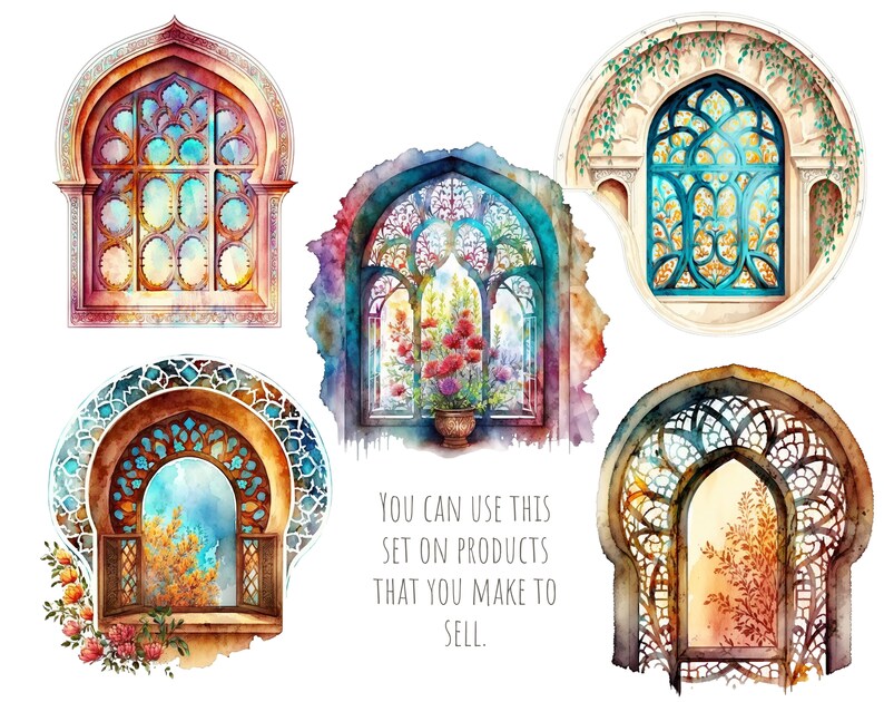 Oriental Window Clipart Arabic Windows Clip Art Png. Digital - Etsy