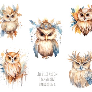 Boho Owl Clipart. Vintage Clipart, Retro Clip Art, Boho. Fantasy ...