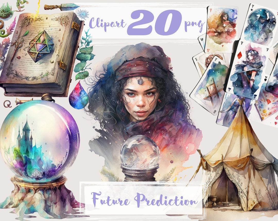 Future Prediction Clipart, Magic Clipart, Crystal Ball, Tarot Cards ...