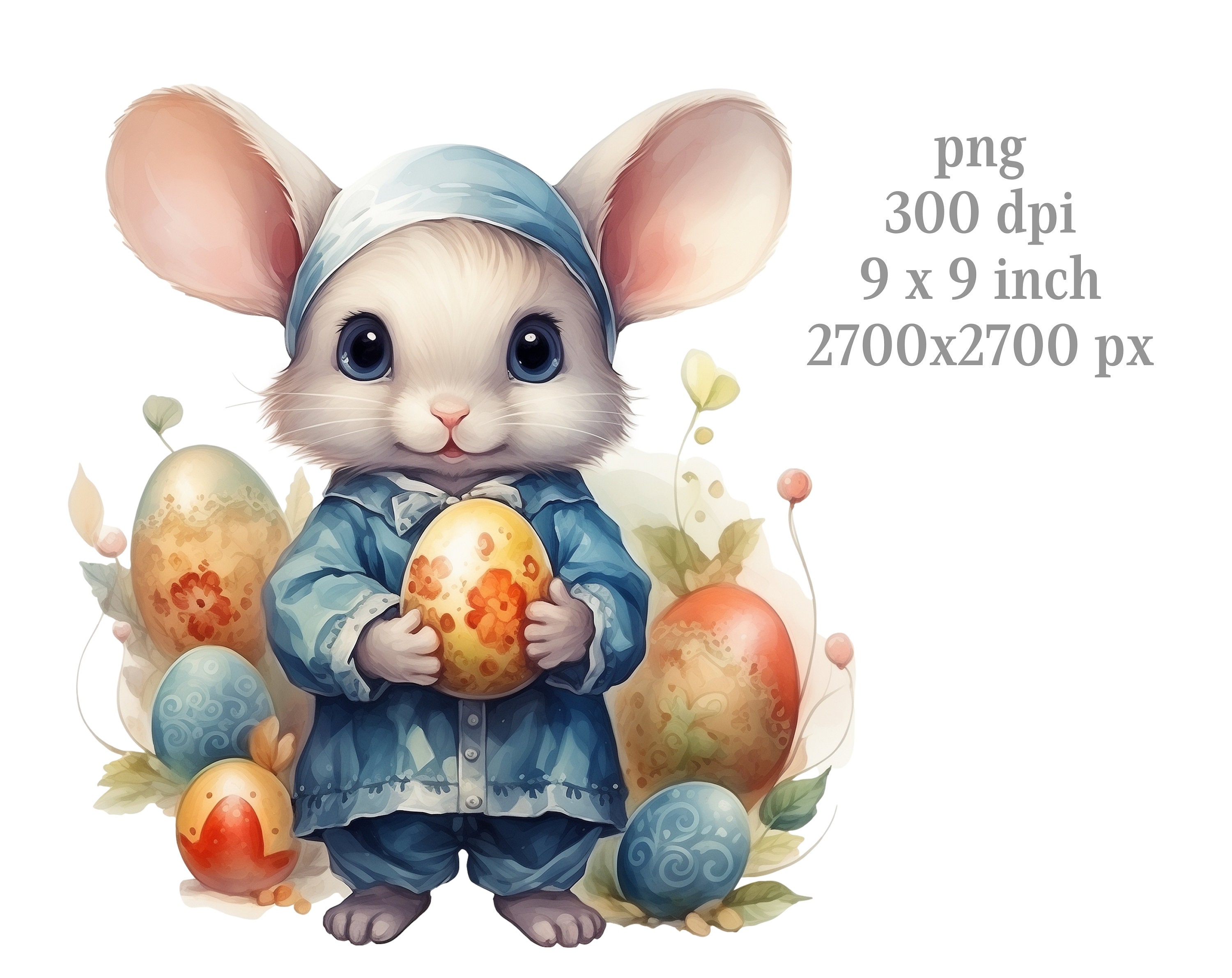 Easter Clipart, Easter Mouse Clipart, Spring Clipart, Boho Easter, Junk ...