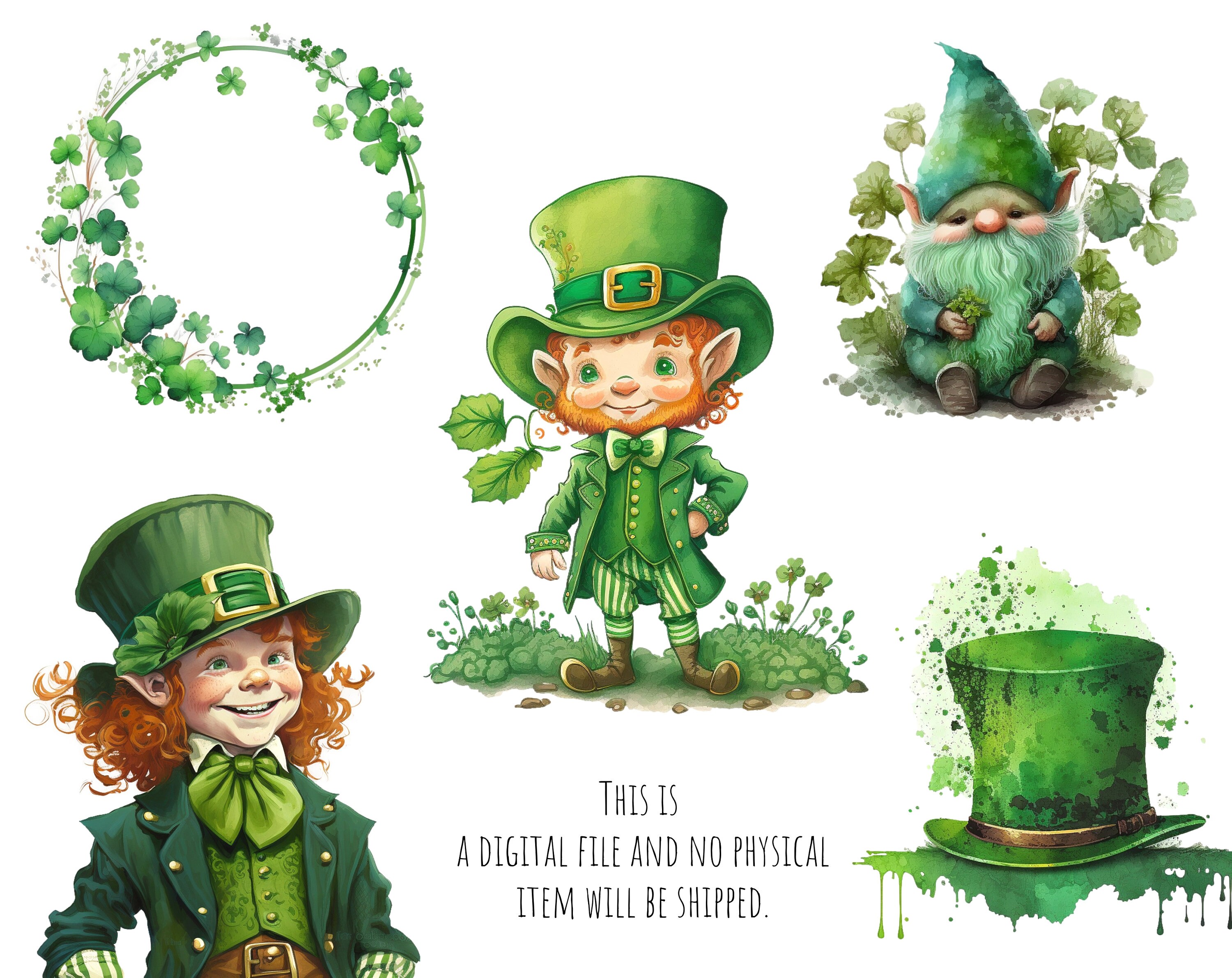 St.patrick 's Day Clipart Irish Clipart Clover Clipart. - Etsy