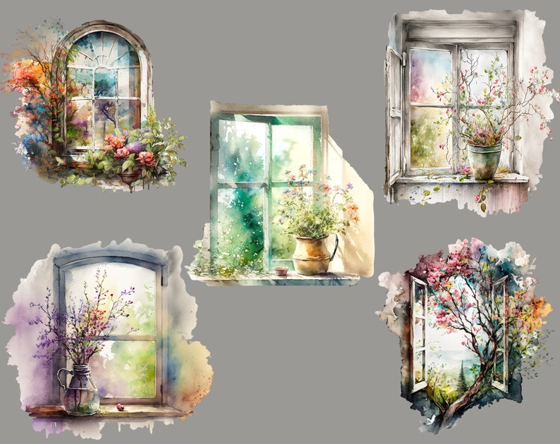 Window Clipart Spring Windows Clip Art Png. Digital - Etsy