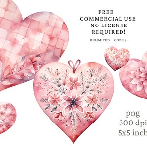 Pink Heart Clipart. Valentines Clipart, Love Clip Art, Wedding PNG ...