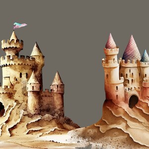 Sand Castle Clipart. Beach Clip Art. Vacation Clipart. Sea Resort ...