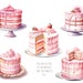 Cakes Clipart, Sweets Clip Art, St. Valentine's Day, Png. Digital ...
