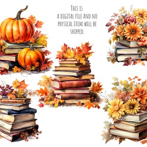 Autumn Book Clipart Books Bundle Reading Clipart Library - Etsy