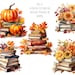 Autumn Book Clipart Books Bundle Reading Clipart Library - Etsy
