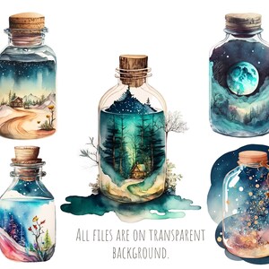 Bottles Clipart, Bottled Stars Clipart. Potion Clipart. Magic Vial ...