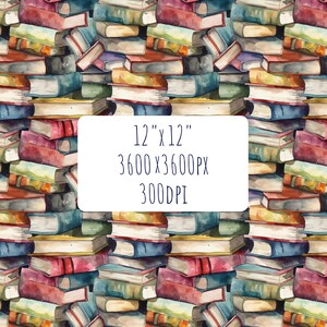 Books Digital Paper, Seamless Pattern. Vintage Clipart, Retro Digital ...