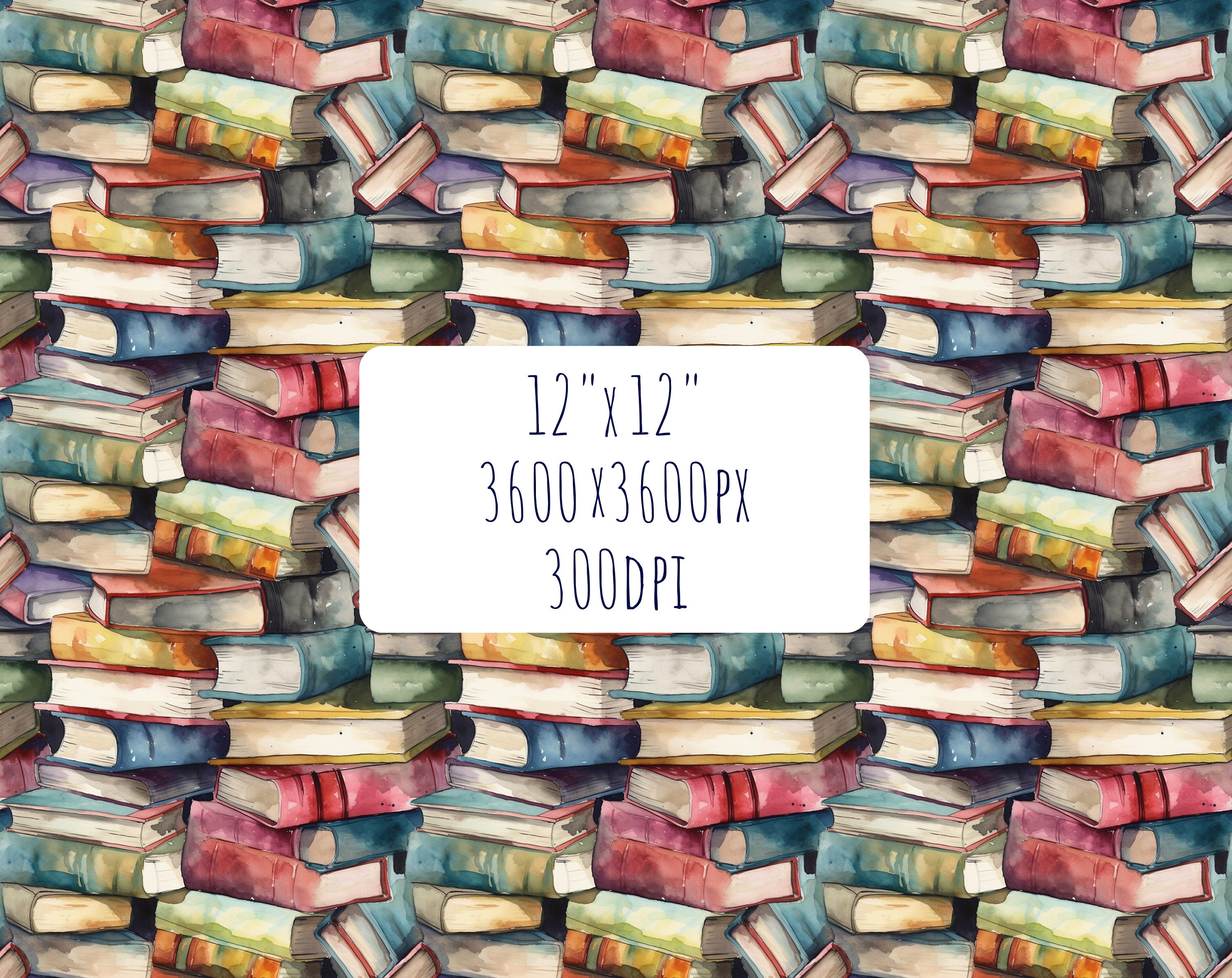 Books Digital Paper, Seamless Pattern. Vintage Clipart, Retro Digital ...