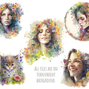 Spring Clipart, Bright Floral Clip Art, Boho Easter, Letters, Bouquets ...