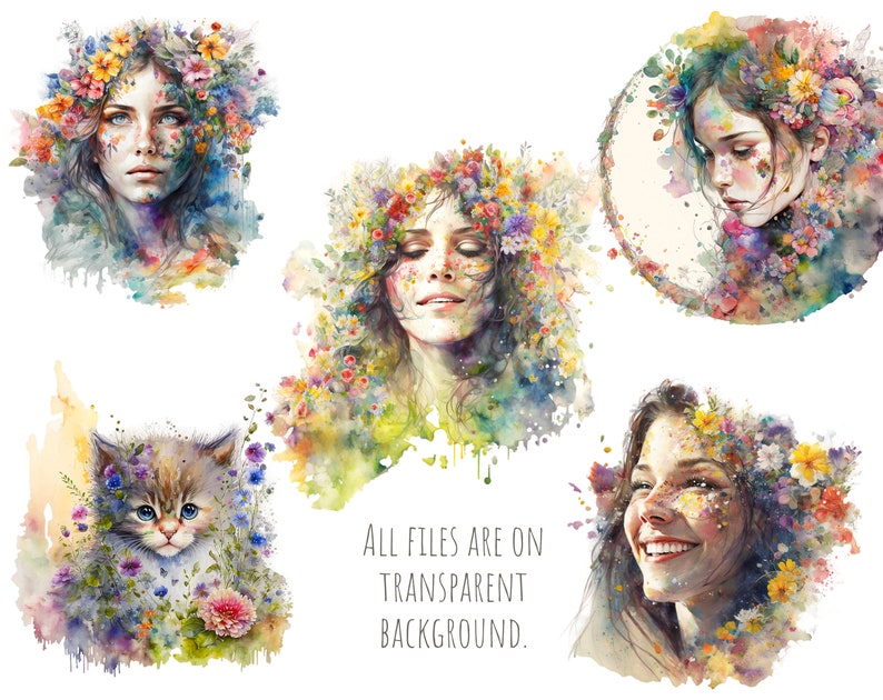 Spring Clipart Bright Floral Clip Art Boho Easter Letters - Etsy