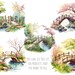 Spring Bridge Clipart, Garden Clip Art, Png. Digital Watercolor. Free ...