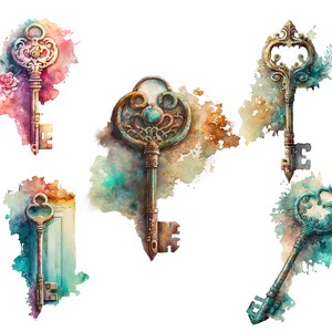 Key Clipart. Vintage Clipart, Retro Clip Art, Boho. Old Key, Png ...