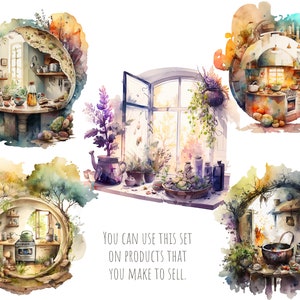 Fairy Kitchen Clipart, Png. Magic Cooking. Elf Food. Digital Watercolor ...