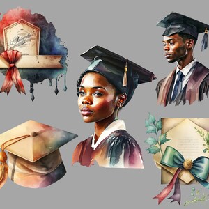 Graduation Clipart. School and University Clip Art. Student Watercolor ...