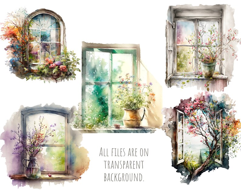 Window Clipart Spring Windows Clip Art Png. Digital - Etsy