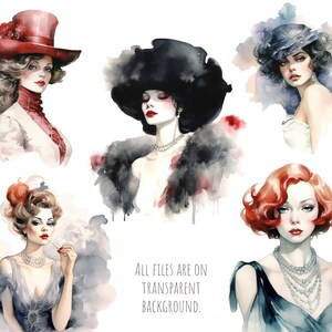 Decadent Lady Clipart, Woman Clipart, Girl's Birthday, Vintage Clipart ...