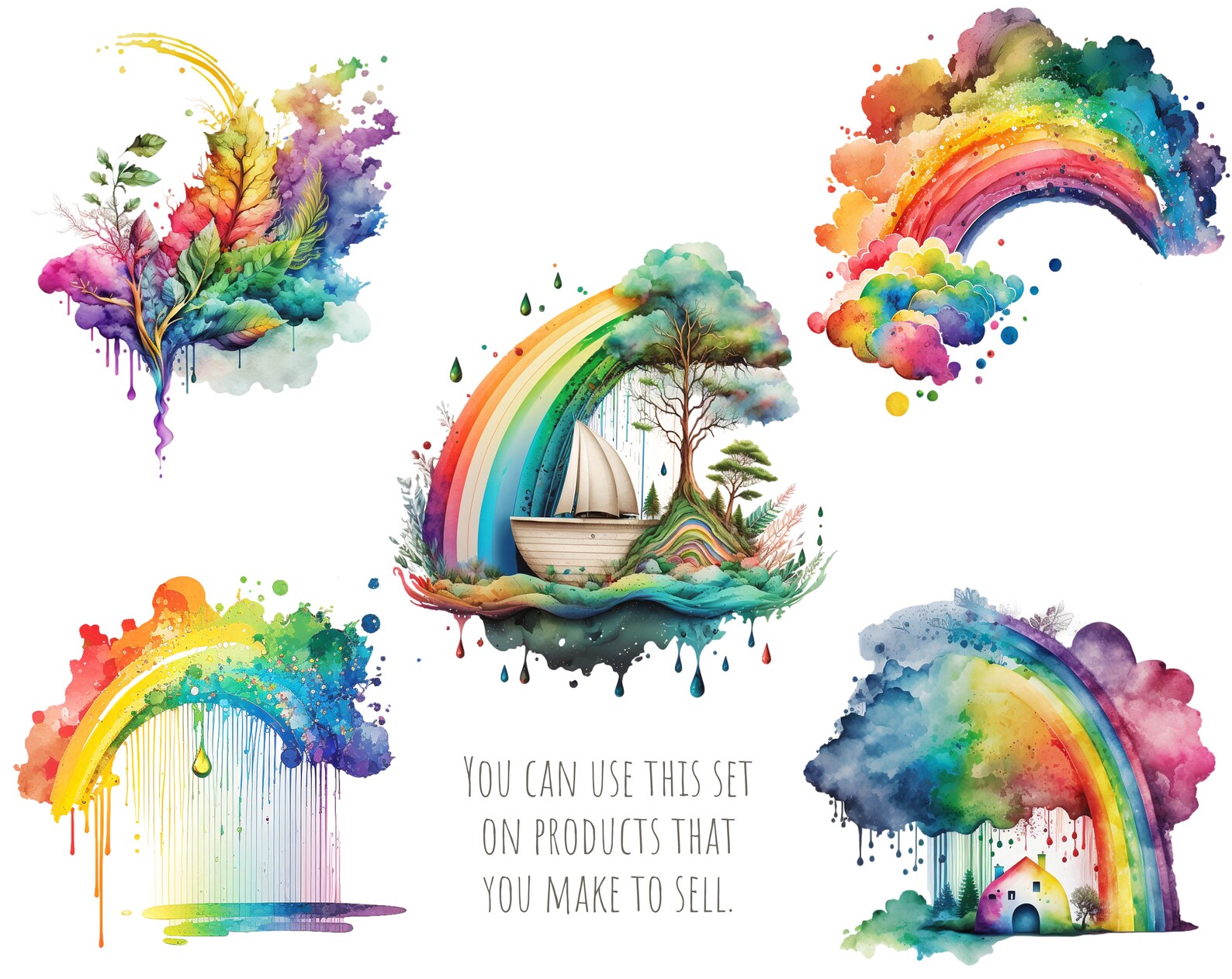 Rainbow Clipart, Watercolor Rainbow Clip Art, Background Rainbow ...