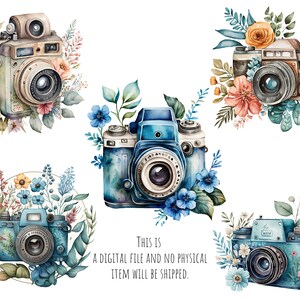 Watercolor Retro Cameras Clipart. Vintage Clipart, Retro Clip Art, Boho ...