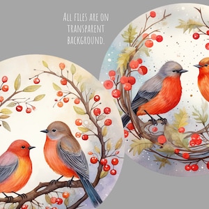Winter Birds Clipart, Christmas Clipart, Winter Clipart, Bird Clipart ...