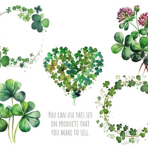 Watercolor Clover Clipart. Grass Clipart. Floral Shamrock Wreaths ...