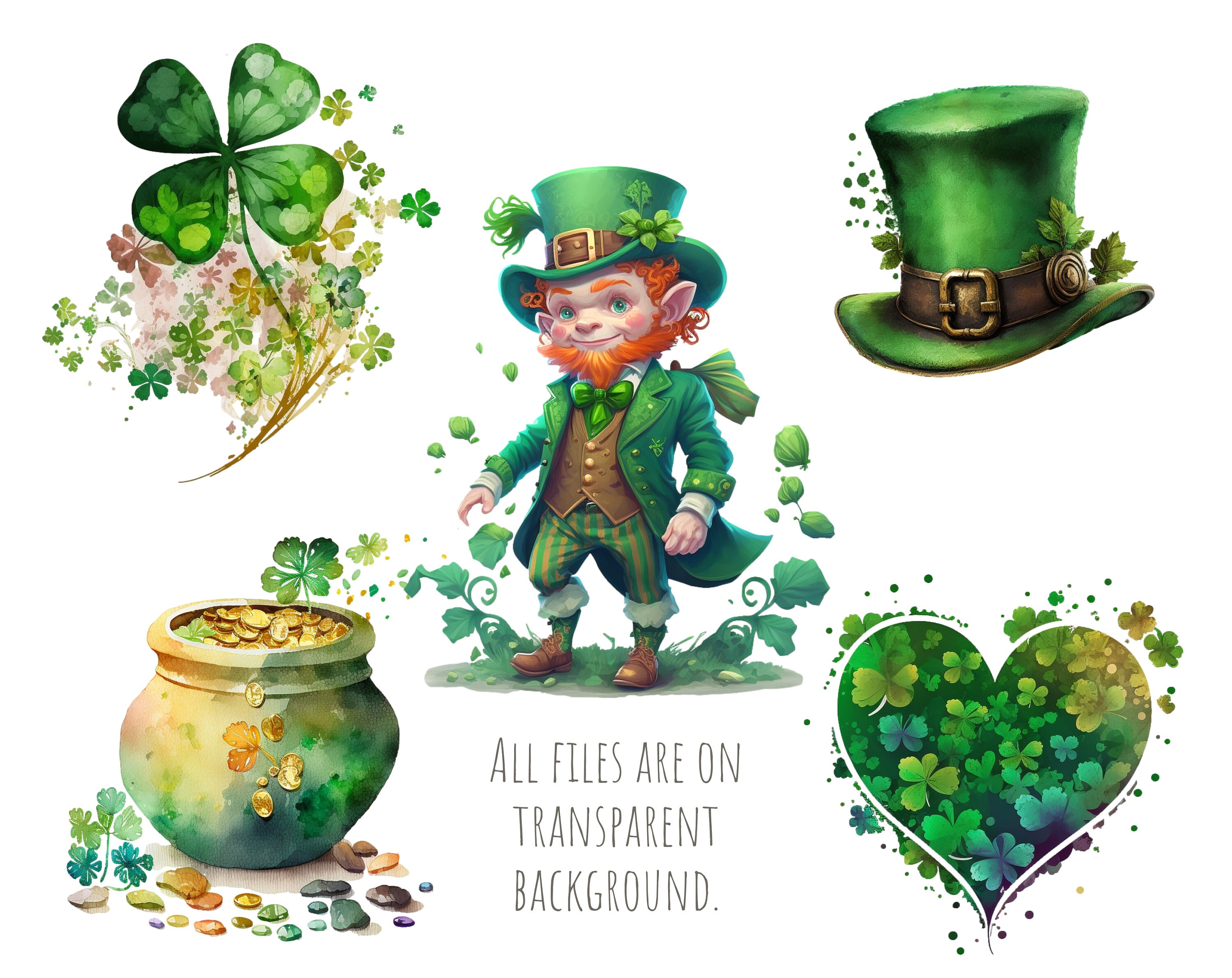 St.patrick 's Day Clipart Irish Clipart Clover Clipart. - Etsy