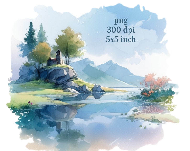 Lake Clipart. Landscape Clipart Sea Clipart Lake Clip Art - Etsy