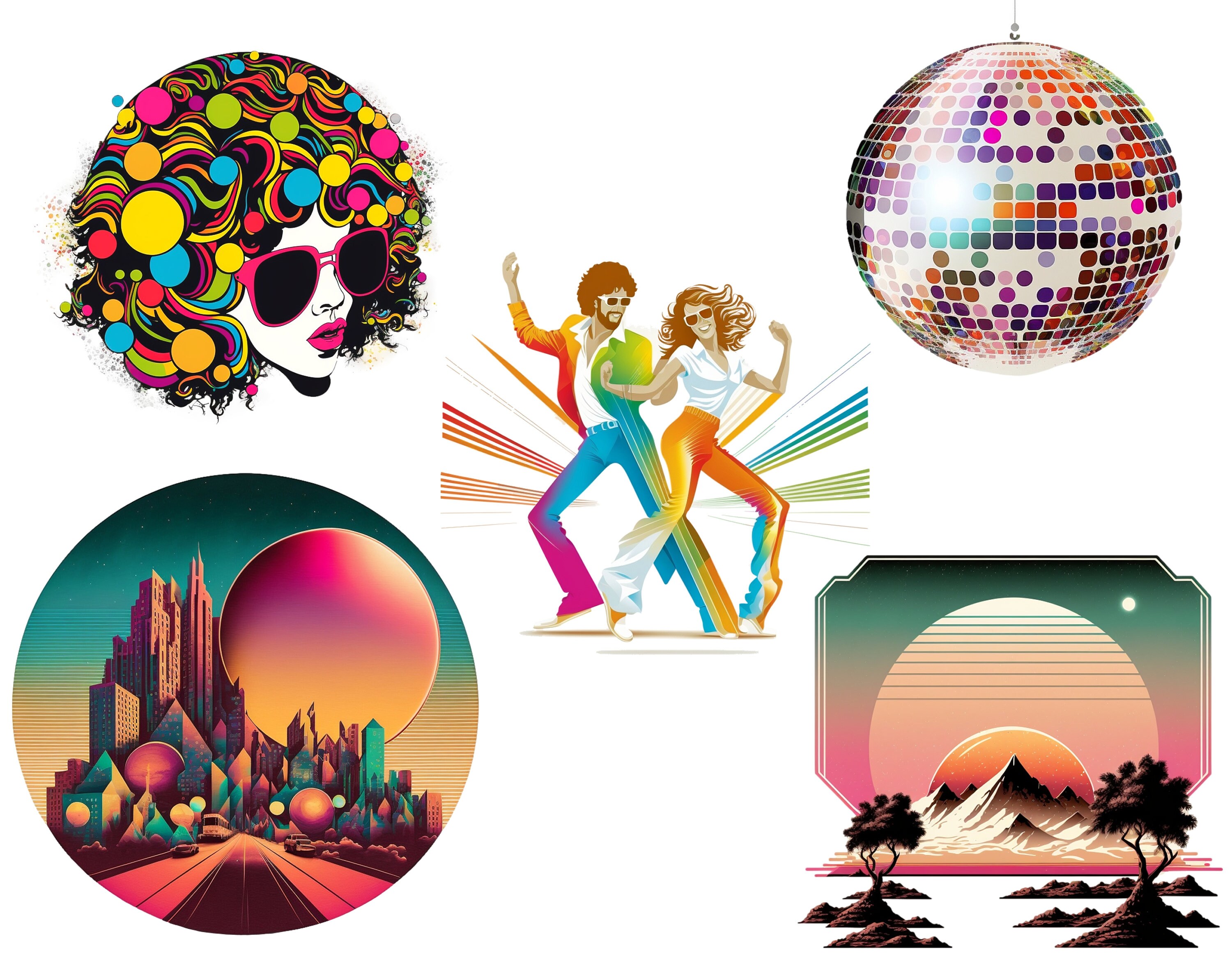 Disco Clipart. Vintage Clipart Retro Clip Art Boho. Png. - Etsy UK