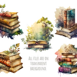 Book Clipart, Books Bundle, Reading Clipart, Library Clipart, Old Books ...