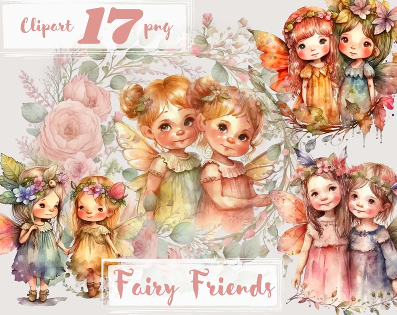 Fairy Clipart Friendship Clipart Elf Clip Art Png. Digital - Etsy
