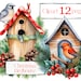 Birdhouse Clipart, Winter Birds Clipart, Christmas Clipart, Winter ...