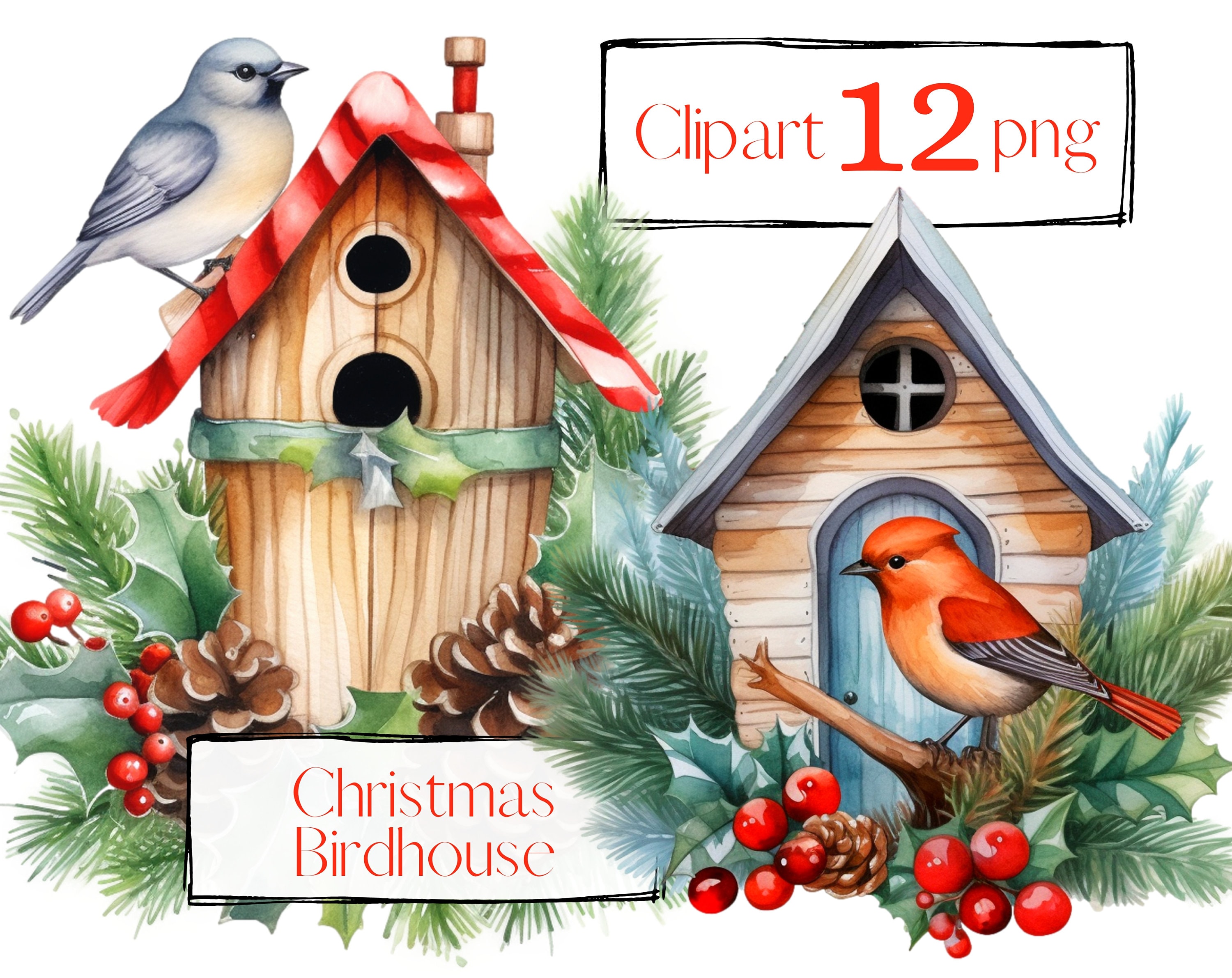 Vintage Christmas Bird Clip Art