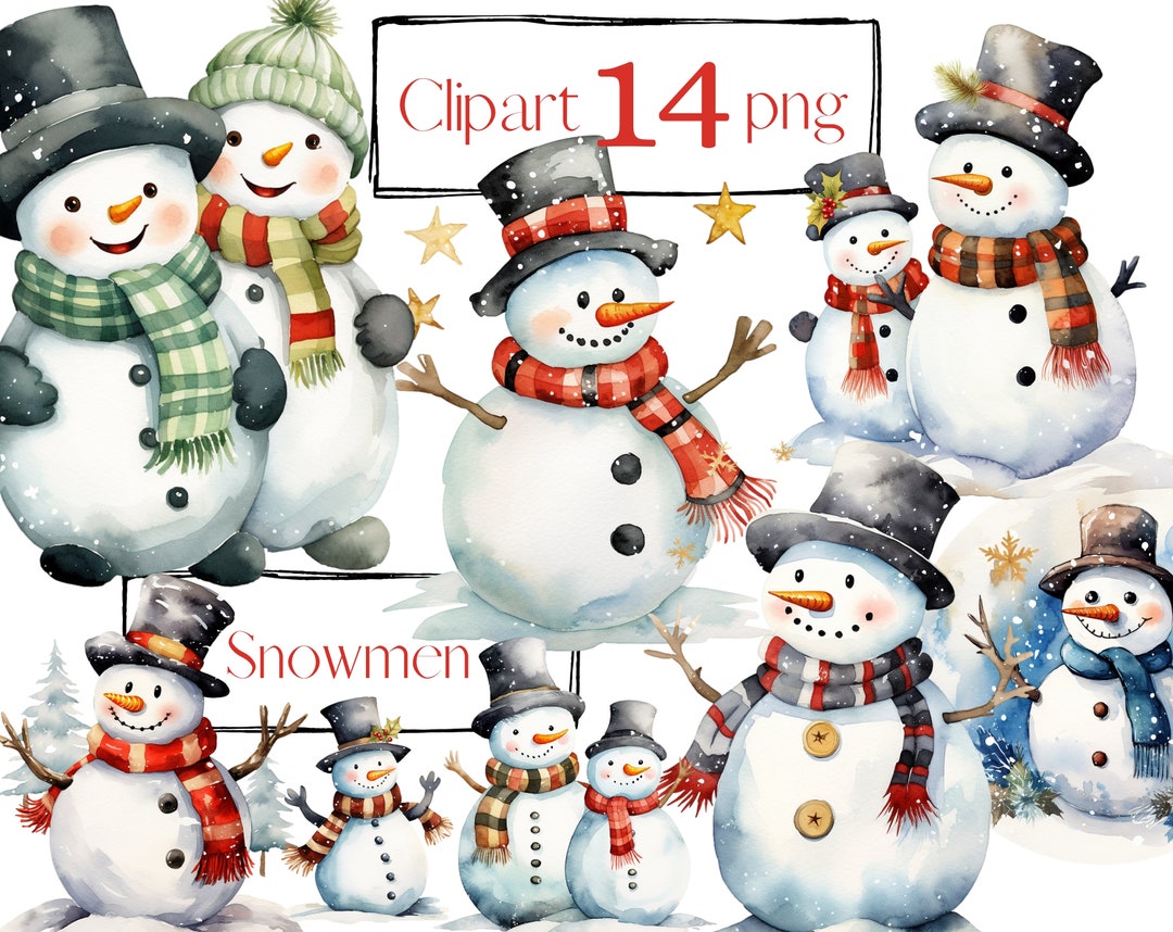 Snowmen Clipart, Christmas Clipart, Winter Clipart, Snowman Png, Man ...