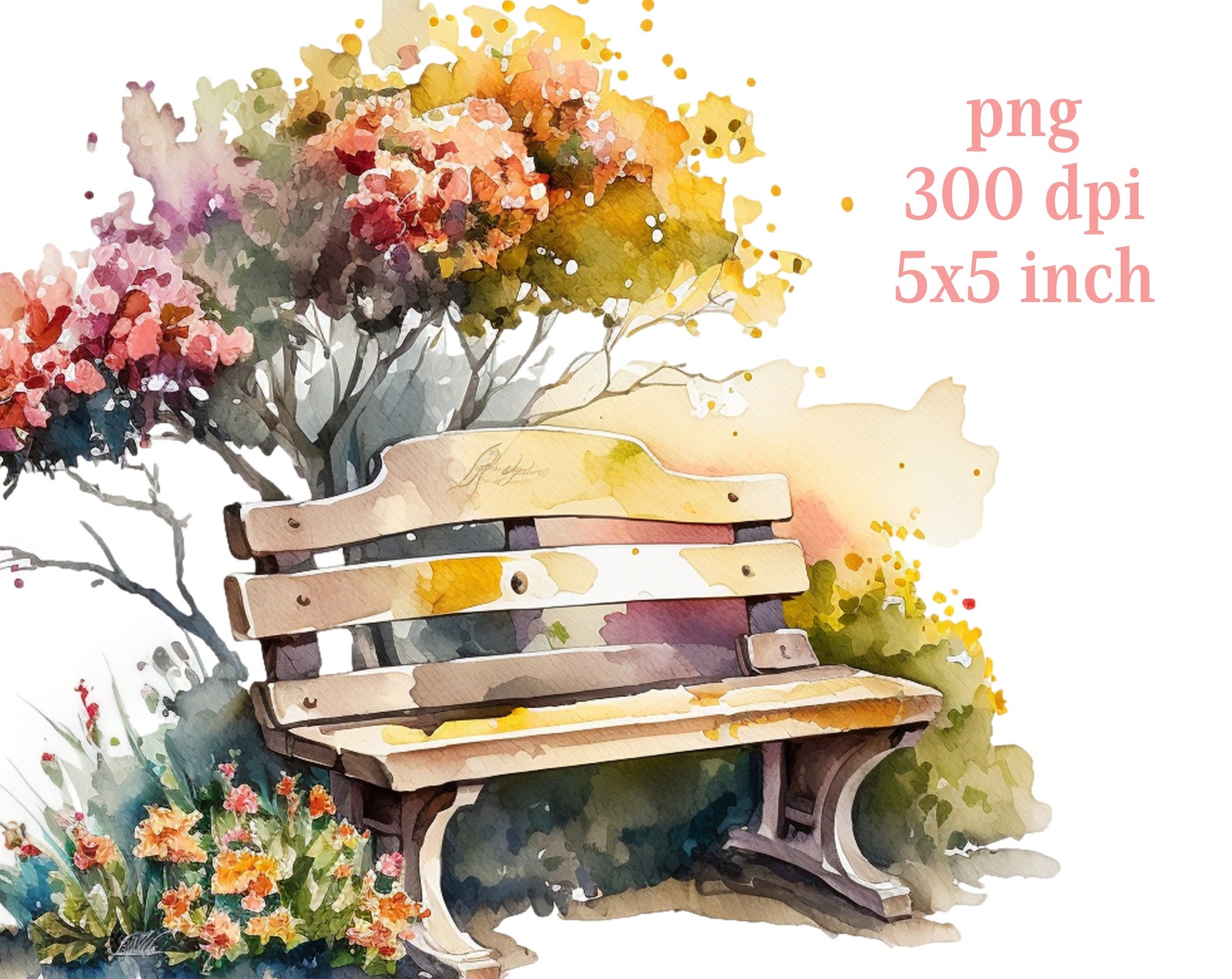 Spring Benches Clipart Cottage Clip Art Png. Digital - Etsy