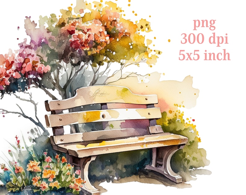 Spring Benches Clipart Cottage Clip Art Png. Digital - Etsy