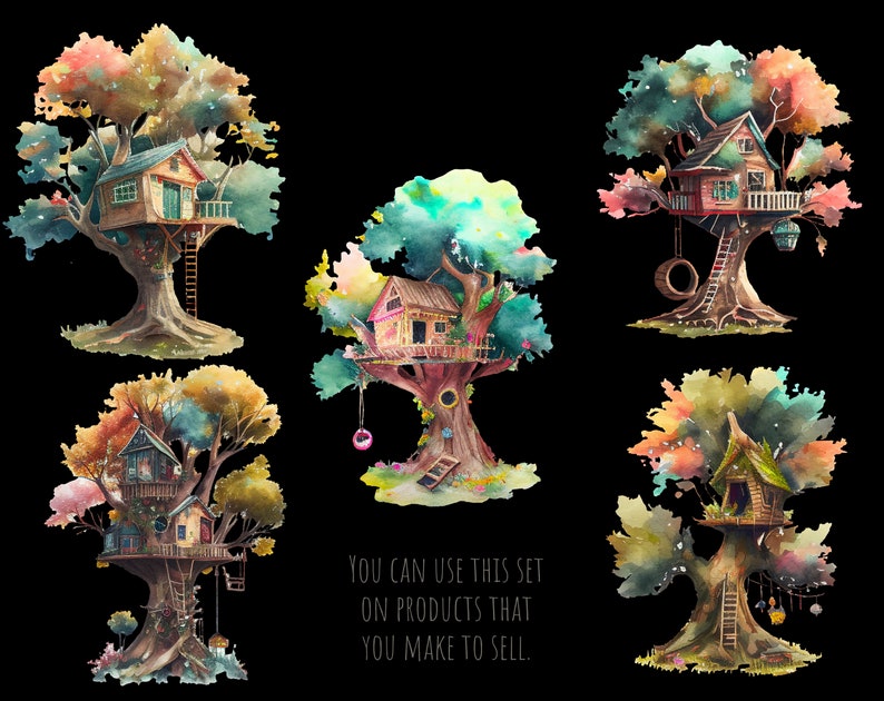 Treehouse Clipart Tree House Clip Art Png. Digital - Etsy