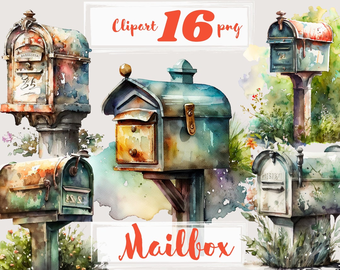 Mailbox Clipart. Mail Clipart. Vintage Clipart, Retro Clip Art, Boho ...