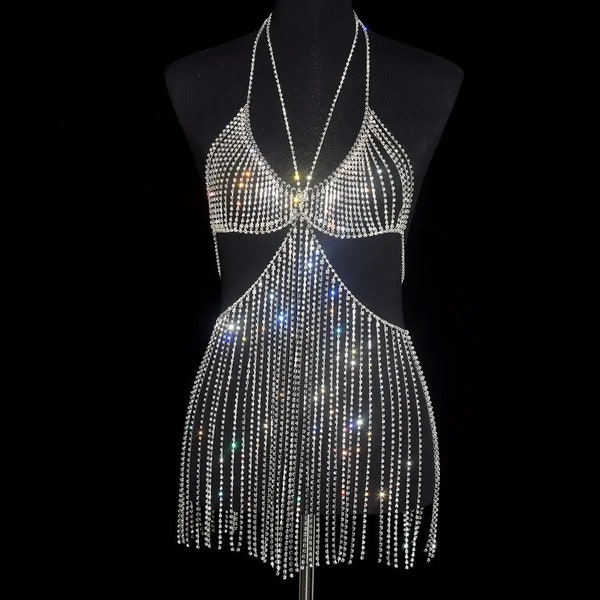 Mesh Rhinestone Dress - Etsy