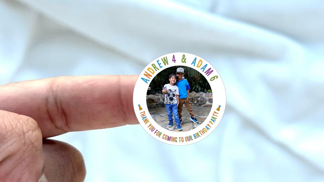 Personalised Sibling Birthday Photo Sticker Birthday Stickers Photo ...