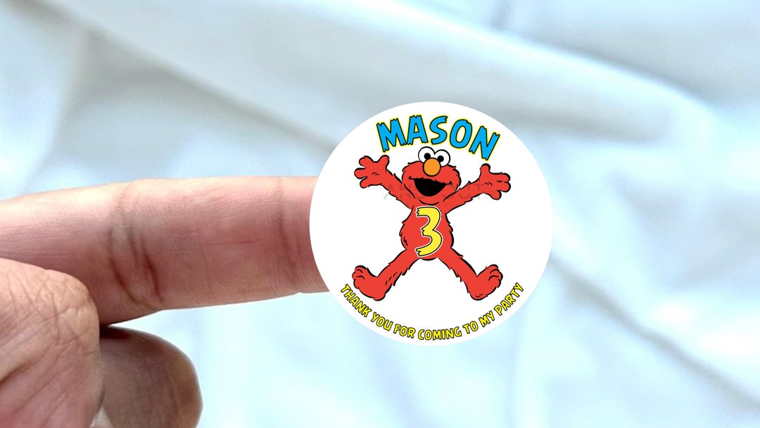 Personalised Elmo Sesame Street Birthday Stickers Elmo Party Sticker ...