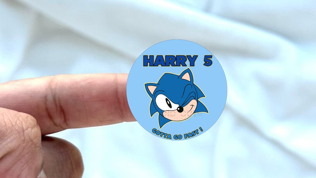 Personalised Sonic Face Birthday Stickers | Gotta Go Fast Stickers ...