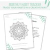 365 Days Habit Tracker Printable | Daily Mandalas Colouring | Daily ...