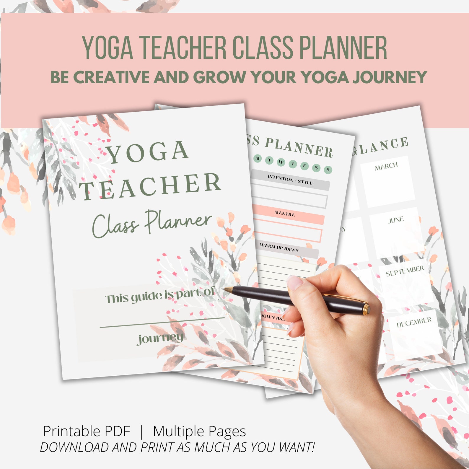 Yoga Teacher Class Planner | Lesson Plan, Yoga Flow (PDF) - Etsy