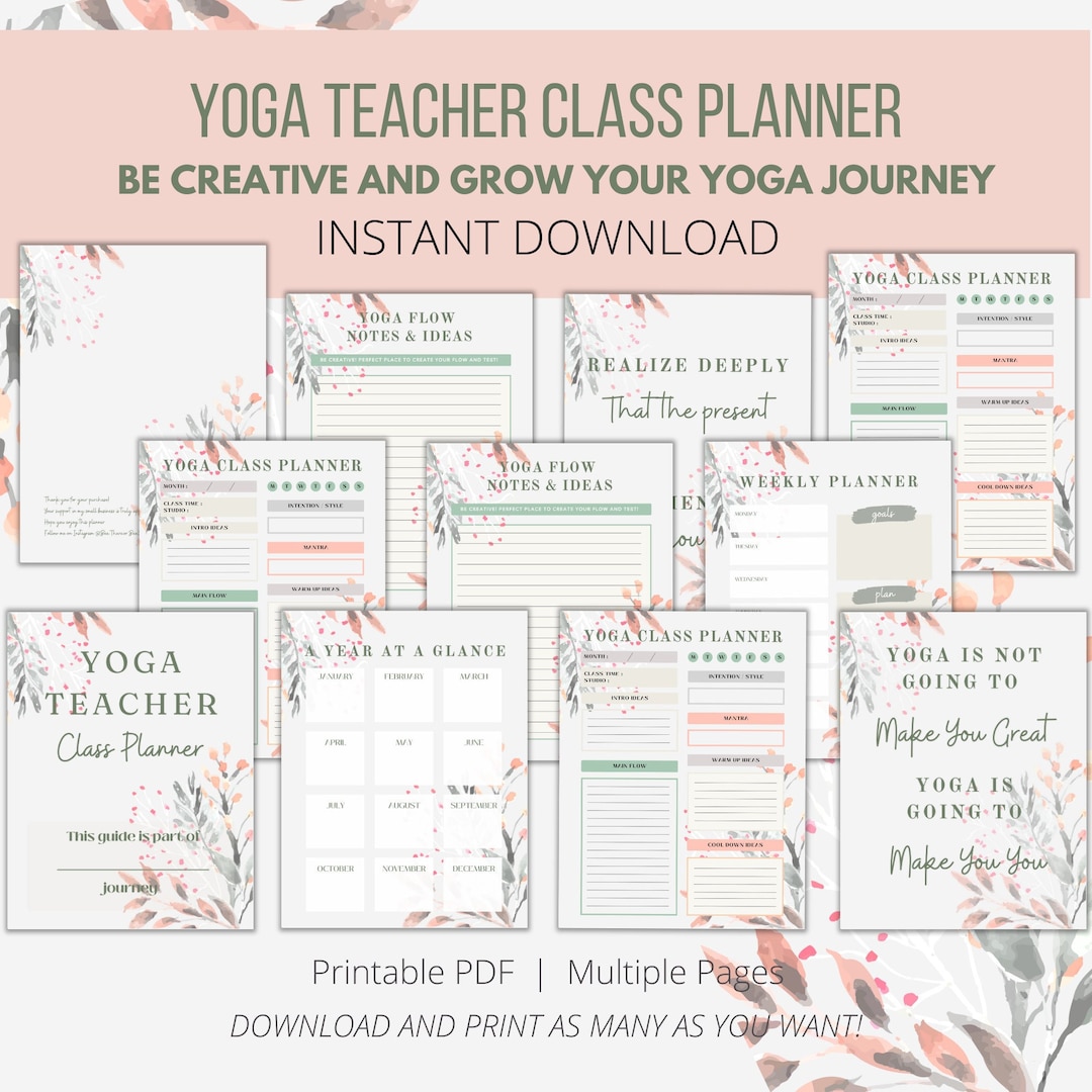 Yoga Teacher Class Planner | Lesson Plan for Instructor | Plan Your ...
