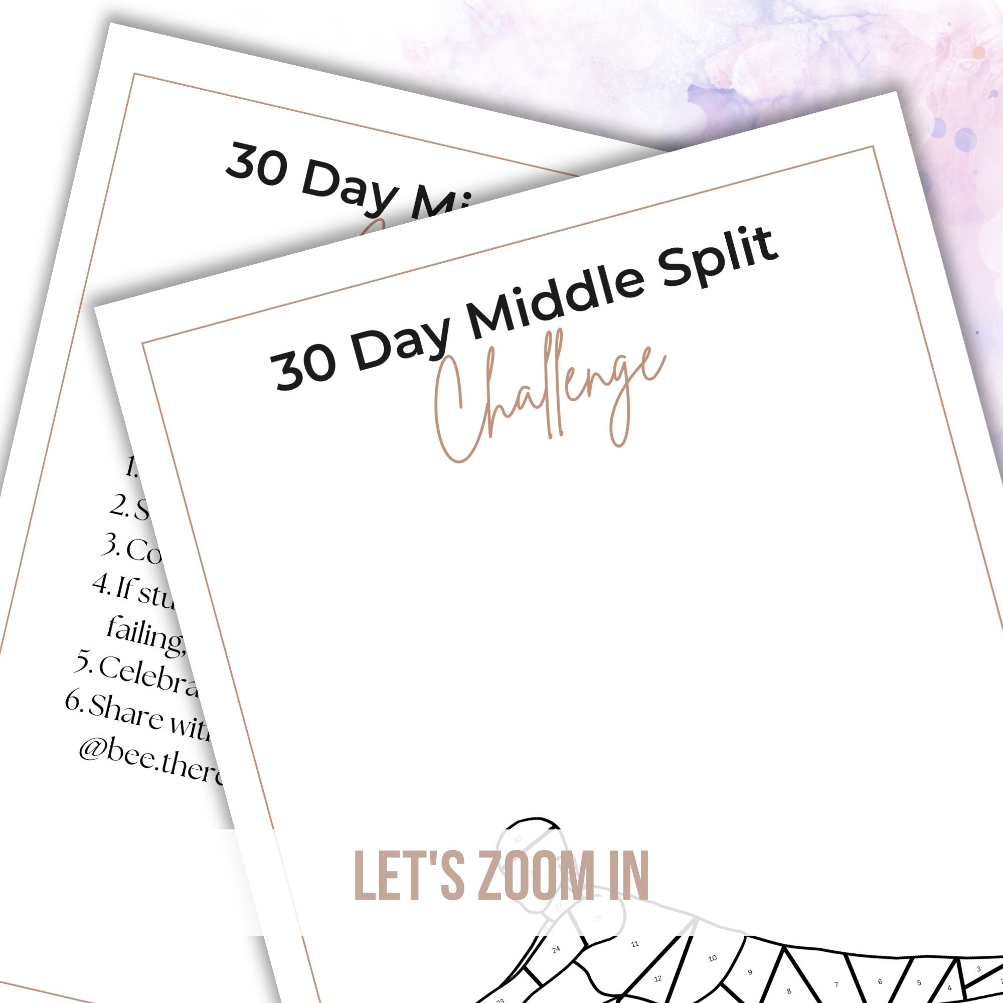 New Year Fitness Challenge | 30 Days Split Challenge | Printable Habit ...